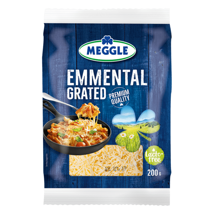 Grated Emmental cheese 200g - Meggle